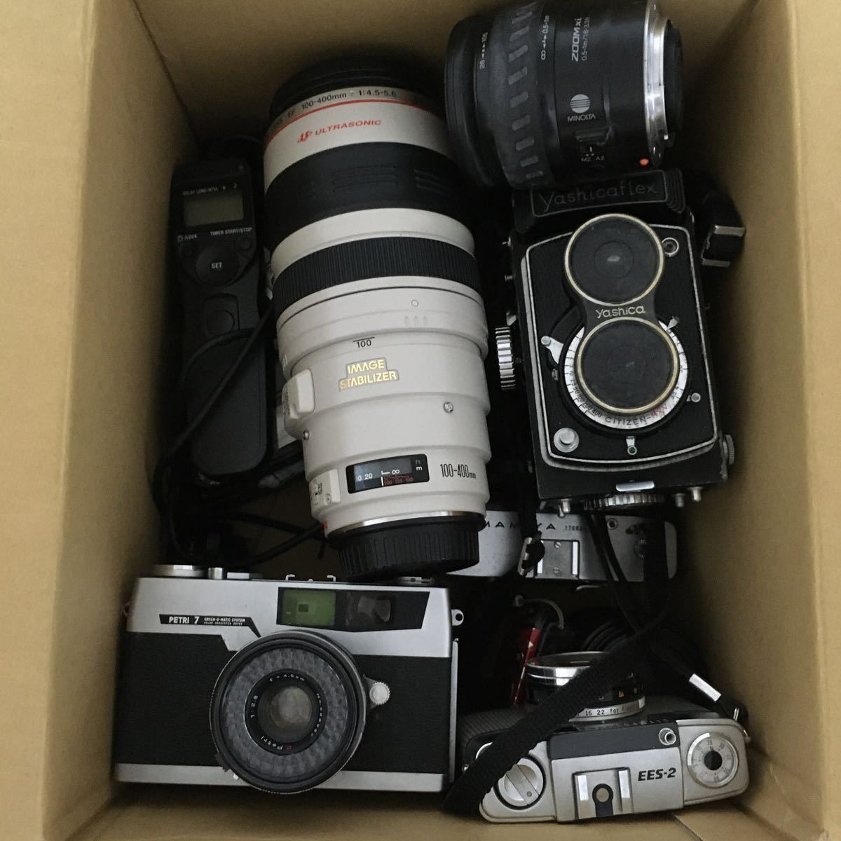 【やや傷や汚れあり】ジャンク扱い17点 Konica 現場監督 Dd、pentax Me Super、canon Ef 100 400mm F4 5 5 6l Is Usm