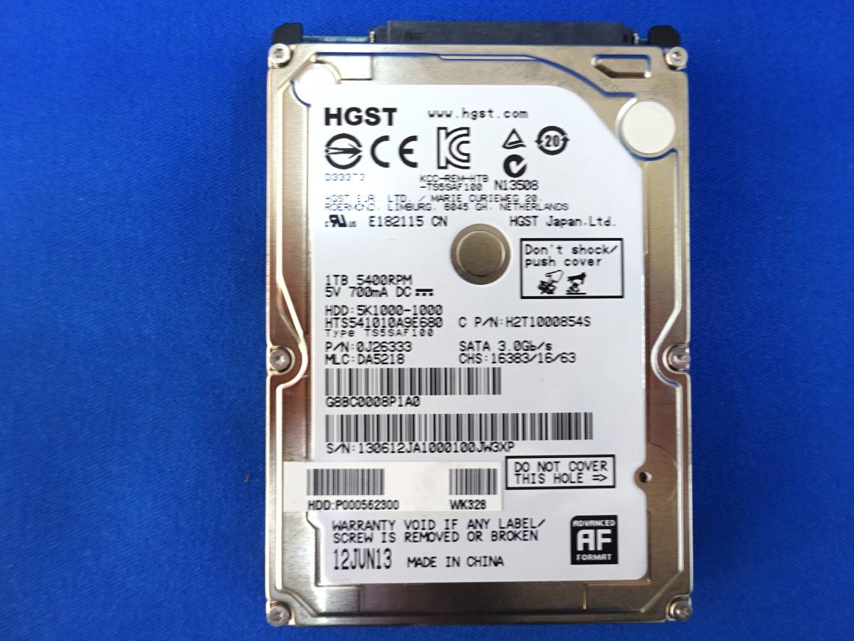【目立った傷や汚れなし】HGST HTS541010A9E680 1TB 2.5 HDD SATA 動作品☆ の落札情報詳細| ヤフオク落札 ...