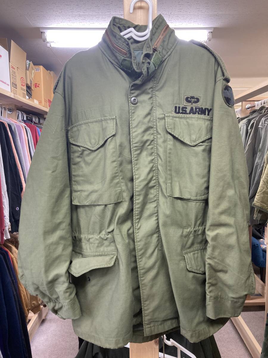 【傷や汚れあり】70's 72年製 米軍実物 VINTAGE ビンテージ U.S.ARMY USアーミー M-65 M65 3rd ブラスジップ ミリタリー フィールドジャケット 白タグ M ...