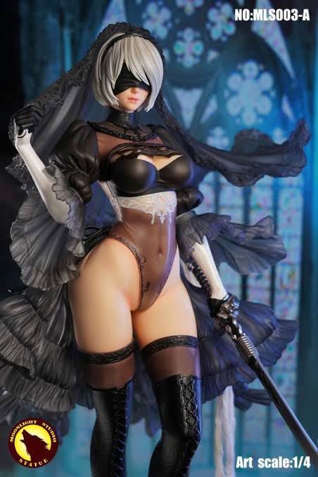 【未使用に近い】Moonlight Studio 月光工作室 1/4ニーアオートマタ 2B 黒服ver スタチューの落札情報詳細 - ヤフオク落札価格検索 オークフリー