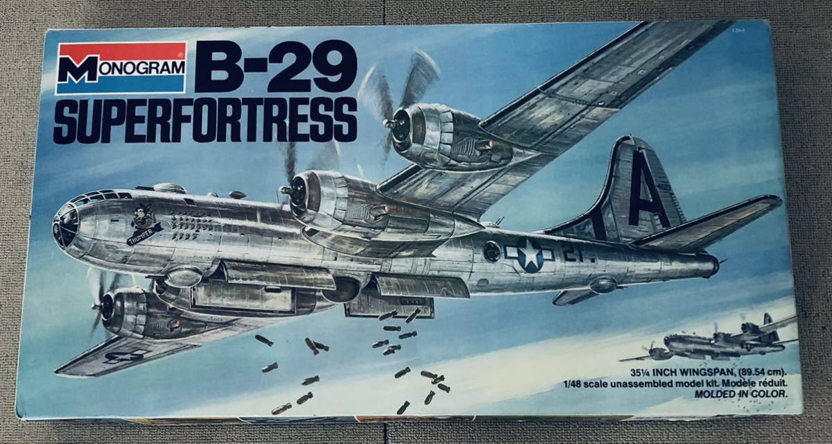 【傷や汚れあり】monogram 1/48 B-29 superfortress プラモデル 爆撃機 アメリカ空軍 軍用機 戦闘機 モノグラム ...