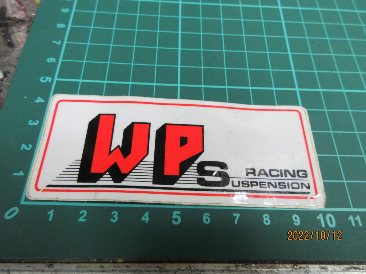 【未使用に近い】稀少!! WP ステッカー100X40mm 当時物 WP RACING SUSPENSION ホワイトパワー white ...