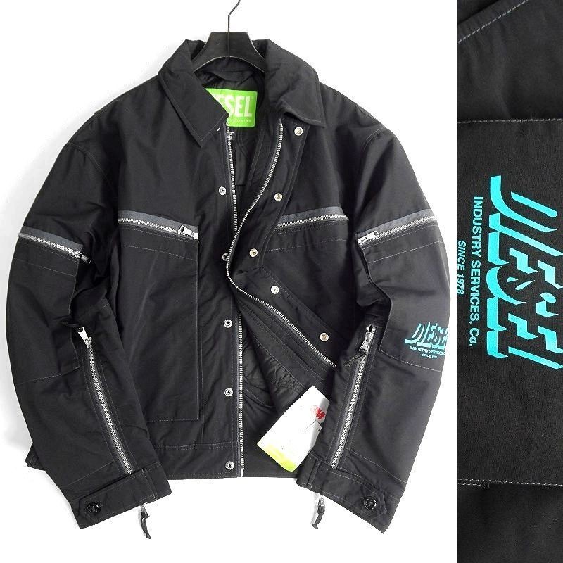 【未使用】DIESEL ディーゼル 定価4.9万 J-OLIVE JACKET 高耐久ナイロン パイピングディテール ジャケット ブルゾン ...
