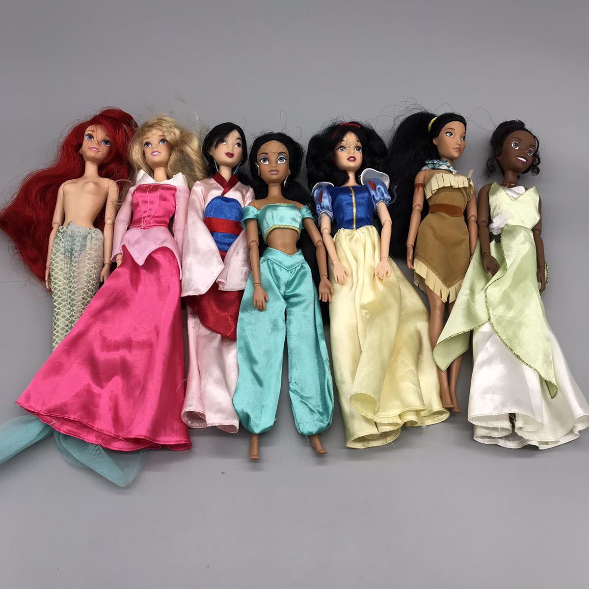 【やや傷や汚れあり】Disney Princess ディズニー プリンセス 人形 DOLL ドール オーロラ姫 ムーラン 白雪姫 ジャスミン ...