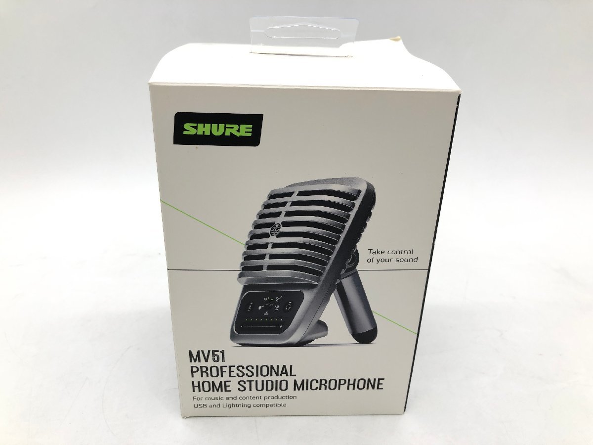 【やや傷や汚れあり】SHURE シュア MV51 デジタルラージダイアフラム コンデンサーマイク USB接続 箱イタミ有り☆美品☆[51 ...
