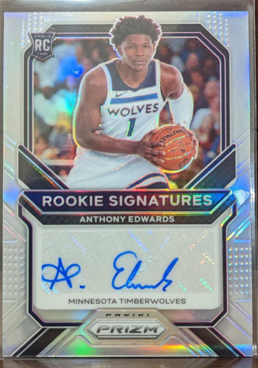 【未使用】ANTHONY EDWARDS 2020-21 PANINI PRIZM ROOKIE SIGNATURES AUTO SILVER ...