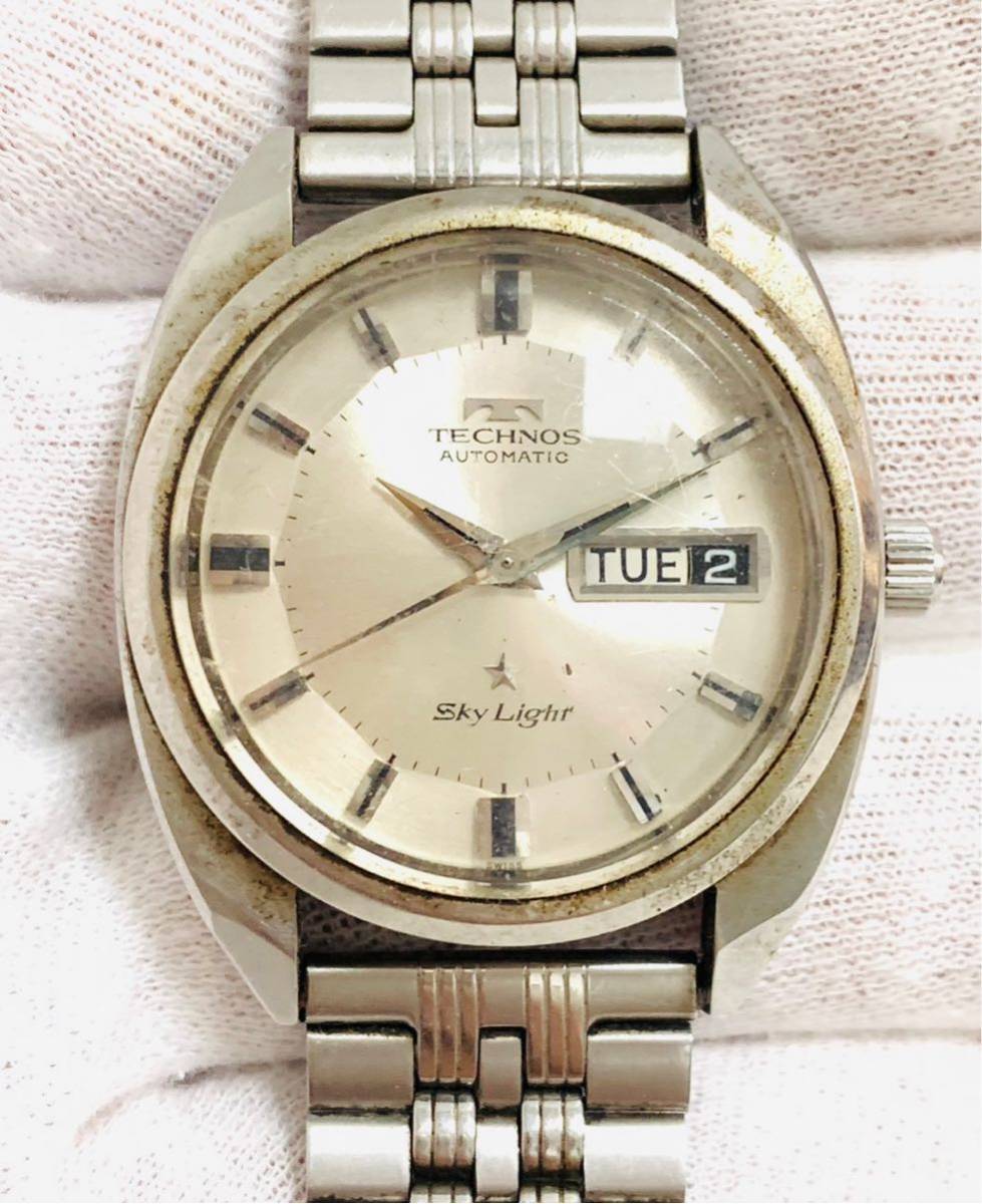 【やや傷や汚れあり】動作品/時計店在庫 TECHNOS/テクノス SkyLight/スカイライト 12角文字盤/デイデイト ゴールド 自動巻きメンズ腕時計 の落札情報詳細| ヤフオク落札価格 ...