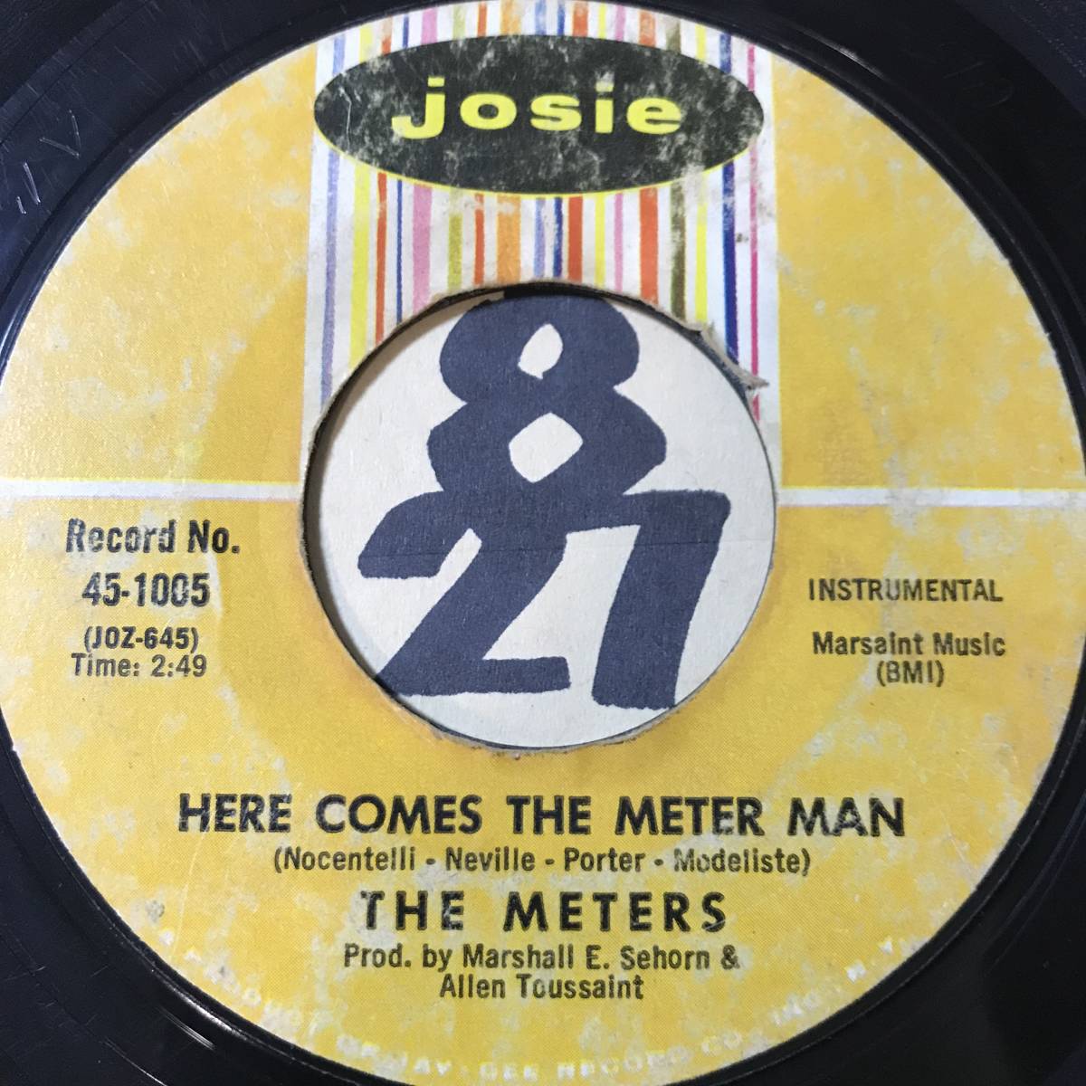【傷や汚れあり】試聴 ドラムブレイク THE METERS HERE COMES THE METER MAN / CISSY STRUT 両面 ...