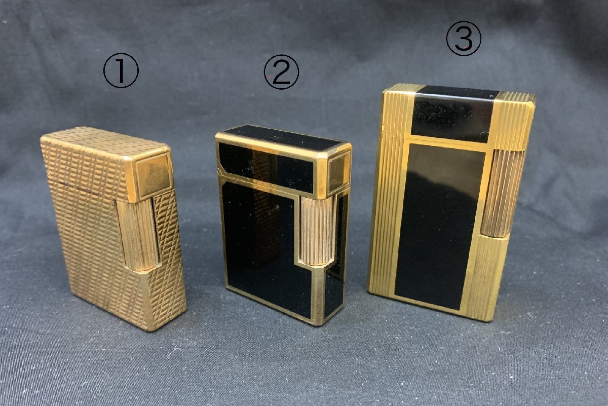 【全体的に状態が悪い】【5NN11041F】★1円スタート★S.T.Dupont デュポン★シルバー★ゴールド★未着火★ライン1 ショート ...