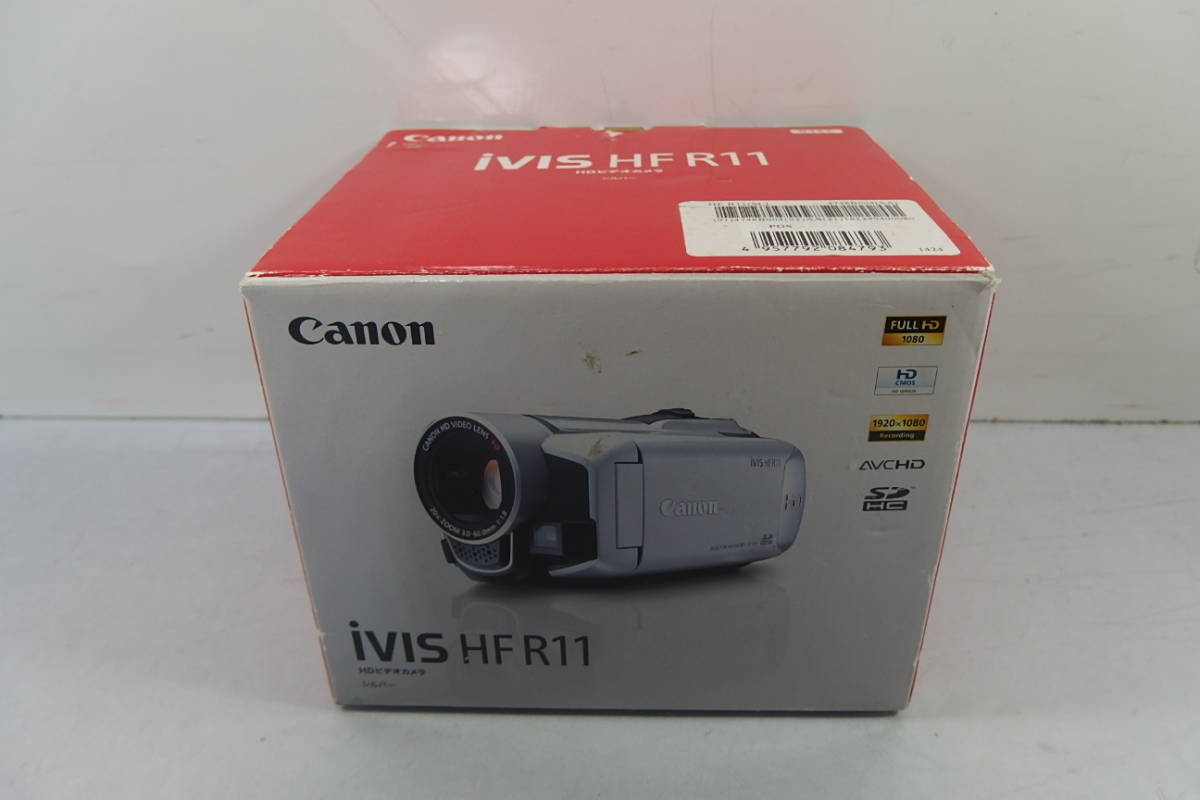 【未使用】 未使用 Canon(キヤノン) 大容量32GB/光学20倍ズーム フルHDビデオカメラ iVIS HF R11 シルバー SD ...