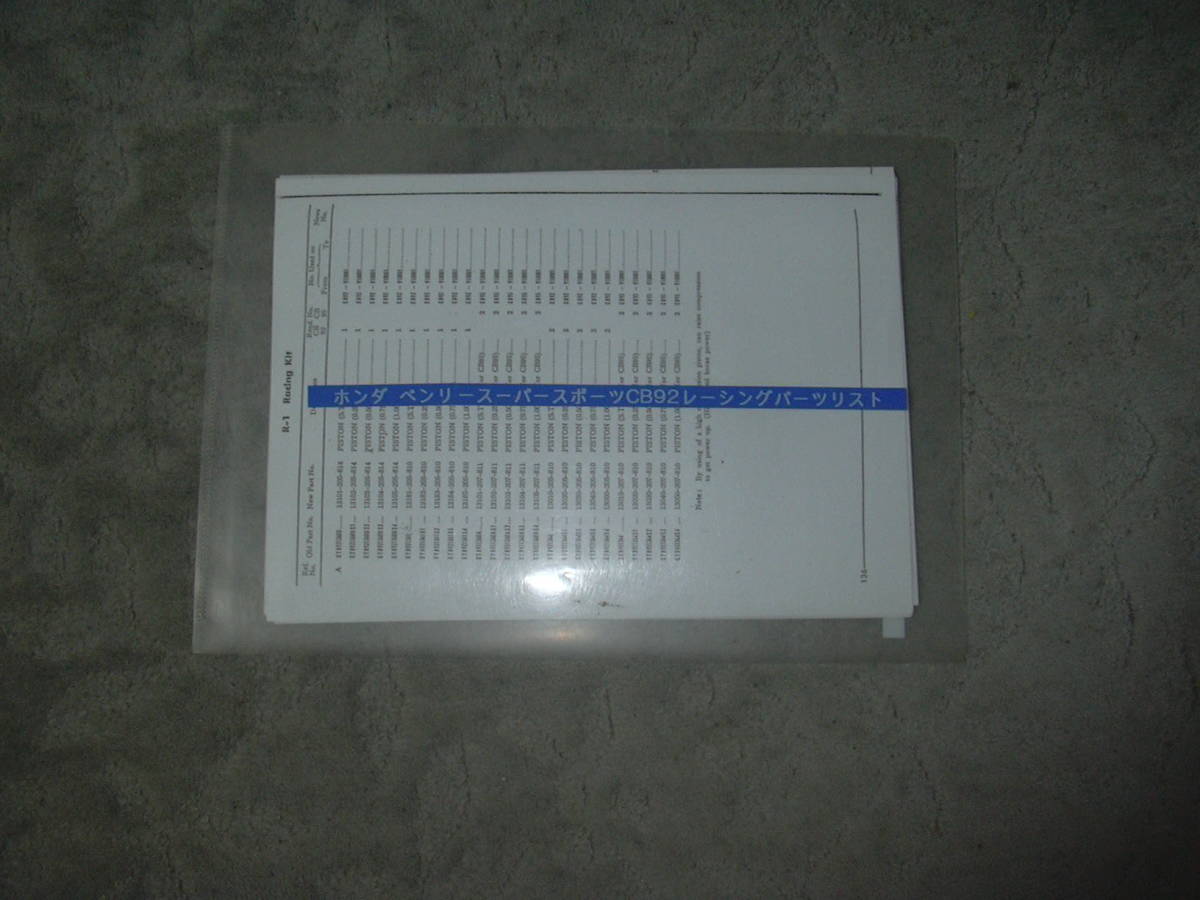 【目立った傷や汚れなし】ホンダ スーパースポーツCB92 CB95 レーシングキット パーツリスト R1～R6 当時物 A4判12頁 英文の落札情報詳細 - Yahoo!オークション落札価格 ...