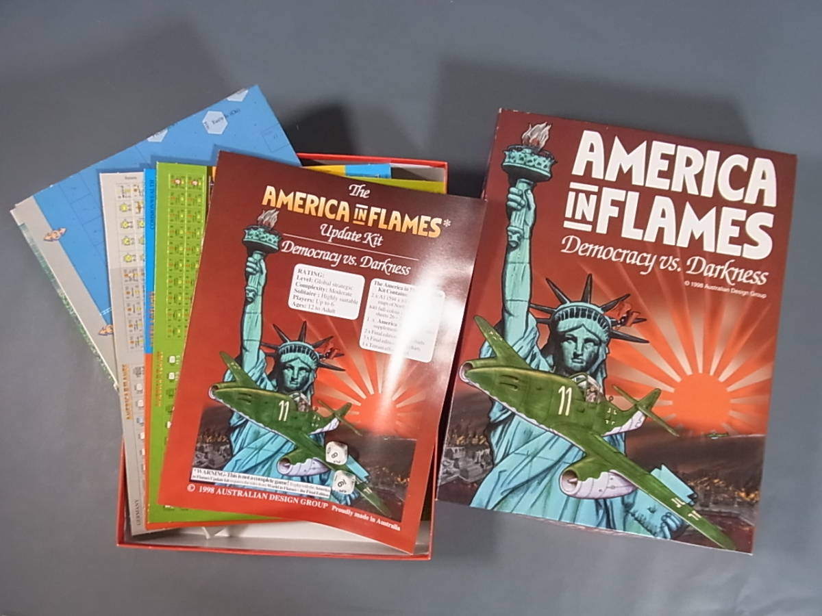 【やや傷や汚れあり】④ ウォーゲーム AMERICA IN FLAMES Democracy vs.Darkness 欠品あり★アメリカ合衆国 ...