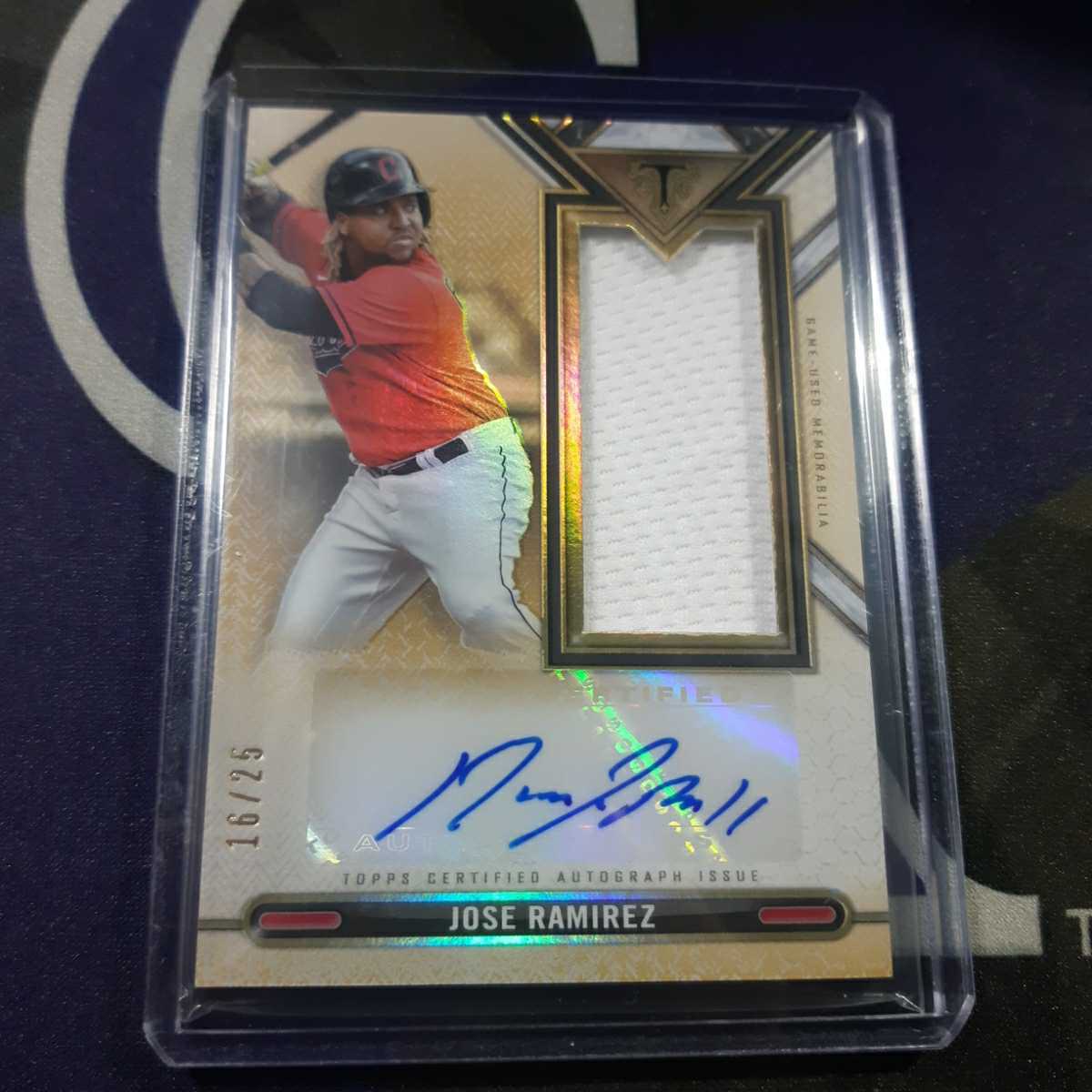 【未使用】【25枚限定】Topps 2021 Jose Ramirez Triple Threads Auto Gold jumbo ...