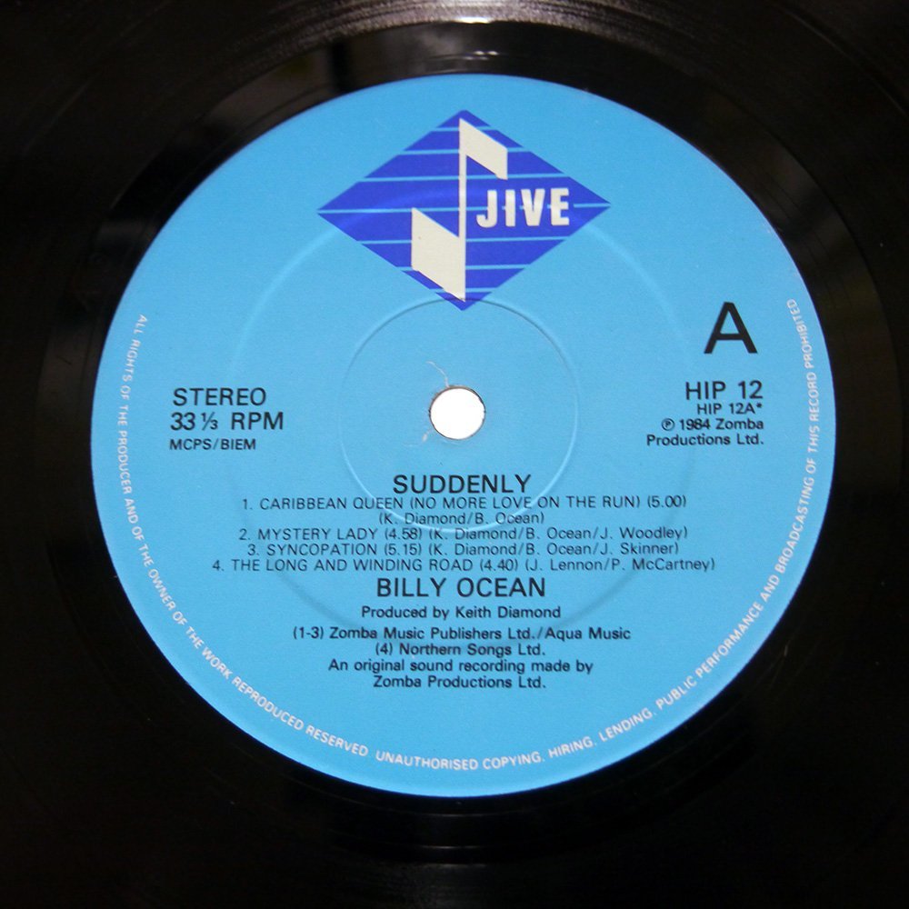 【やや傷や汚れあり】BILLY OCEAN/SUDDENLY/JIVE HIP12の落札情報詳細 - Yahoo!オークション落札価格検索 ...