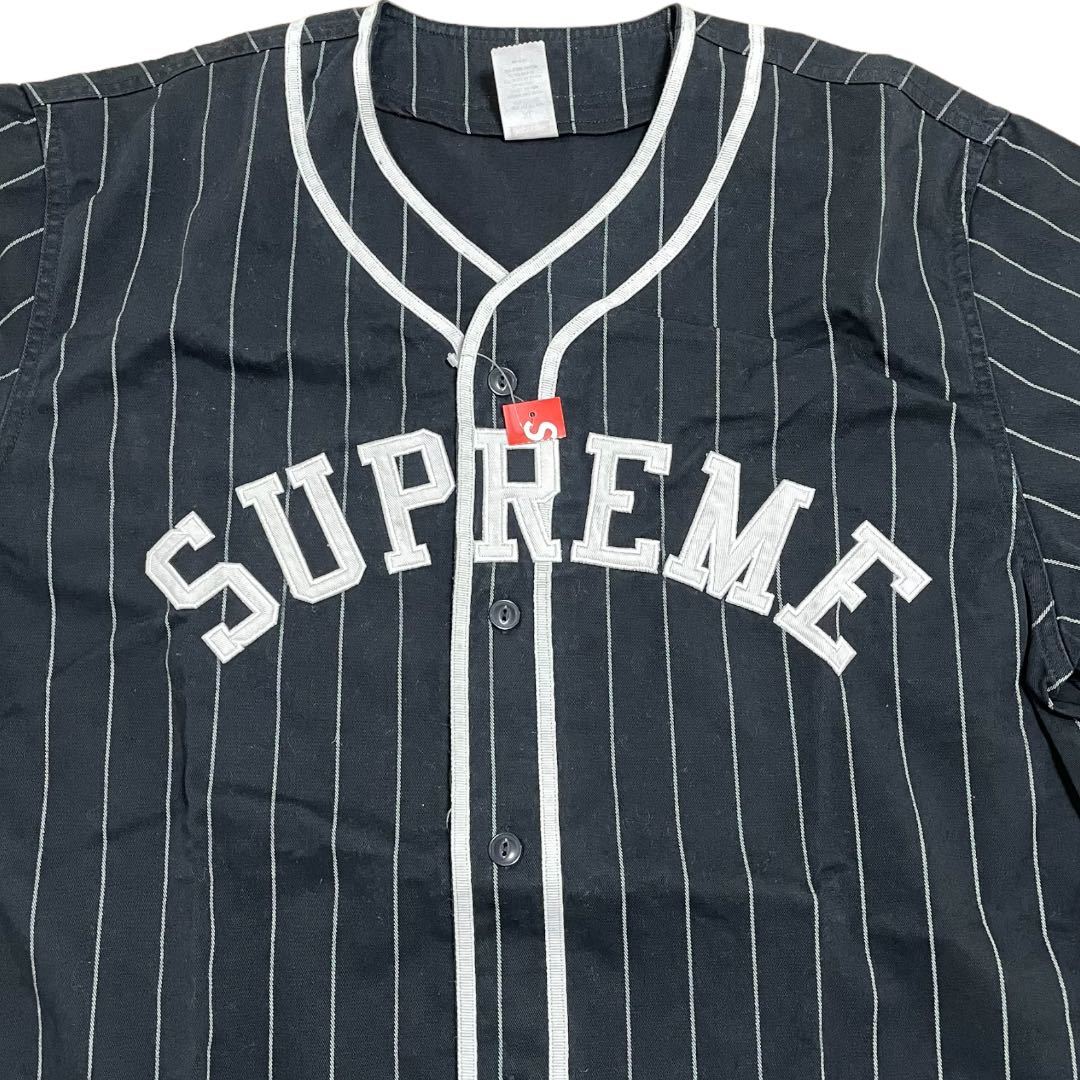 【未使用】【新品】12SS Supreme Baseball Jersey size:XL ベースボールジャージ Pinstripe ...