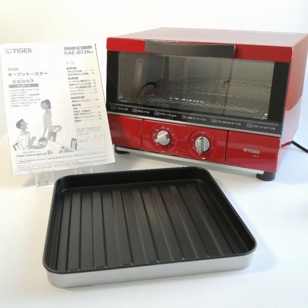 【未使用】☆未使用☆TIGER オーブントースター KAE-G13N レッド 温度調節 約80～250度 タイマー 30分計 調理トレイ付き【PSEマークあり】28 00287の落札情報詳細 ...