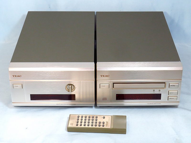 【やや傷や汚れあり】ジャンク品 TEAC CD DRIVE UNIT 【P-500】 MULTI D/A CONVERTER 【D-500 ...