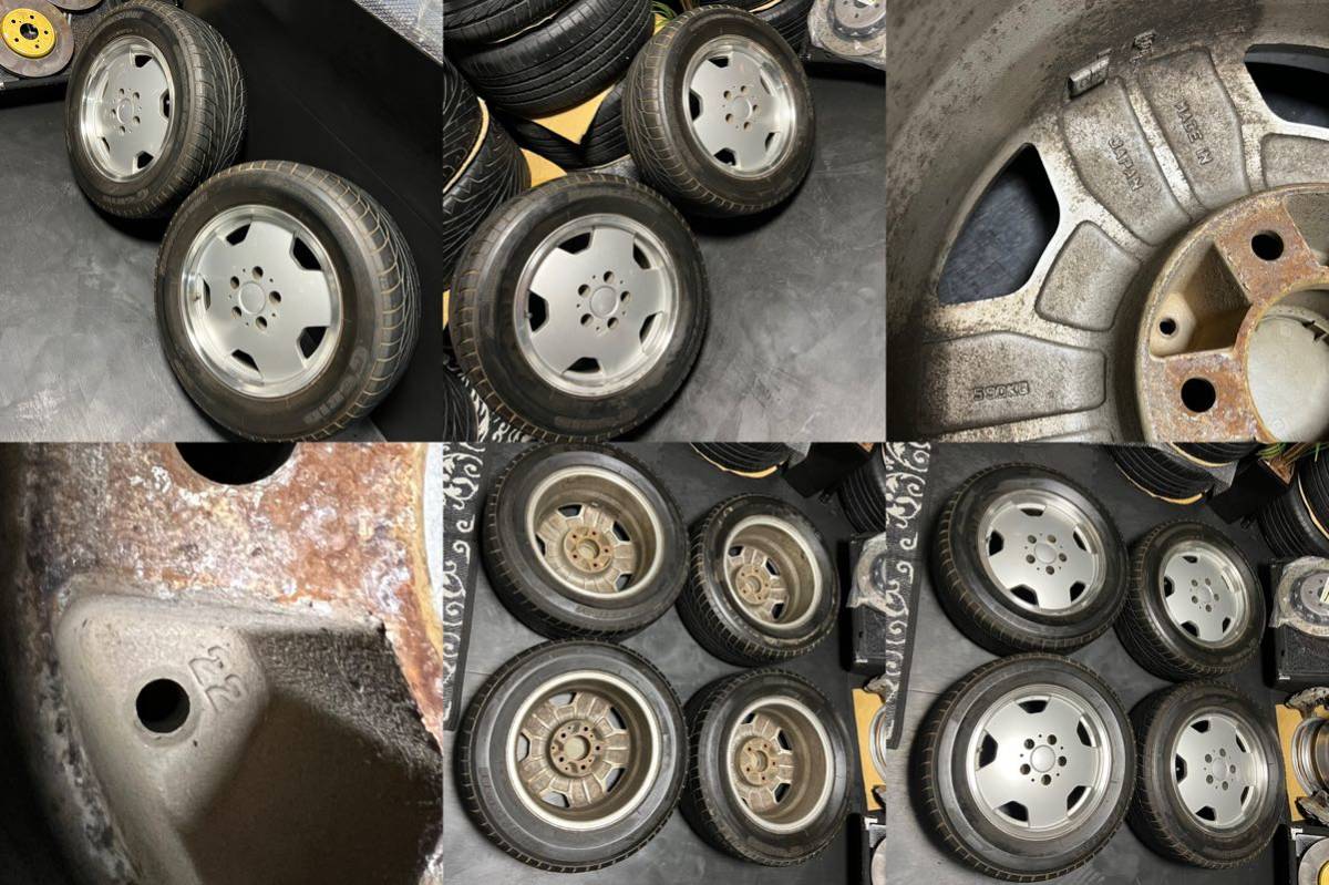 【傷や汚れあり】SAUBER 15インチ 7JJ＋22 PCD114.3 5穴 希少 当時物ディッシュタイヤホイール G'GRID 215 ...