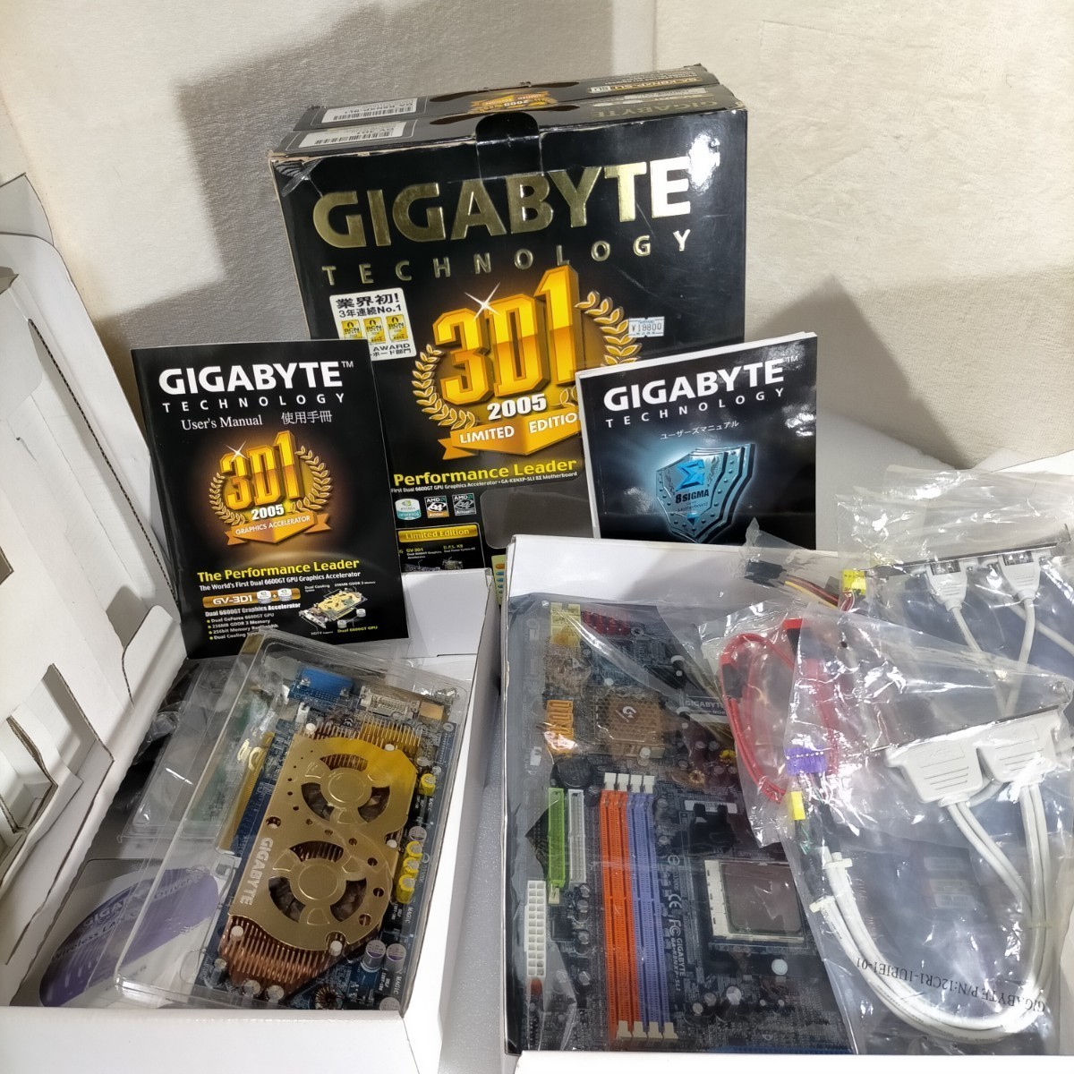 【傷や汚れあり】ジャンク★Gigabyte 3D1 2005 Limited Edition GA-K8NXP-SLI GV-3D1 ビデオ ...