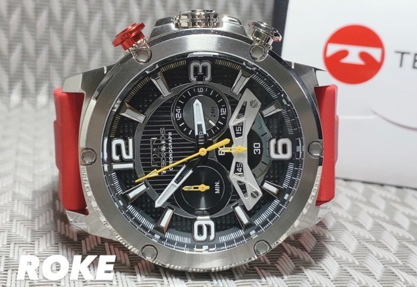 【未使用】2022年 モデル 新品 テクノス TECHNOS 正規品 腕時計 国内正規保証 クロノグラフ ビックフェイス スポーツ ラバー ...