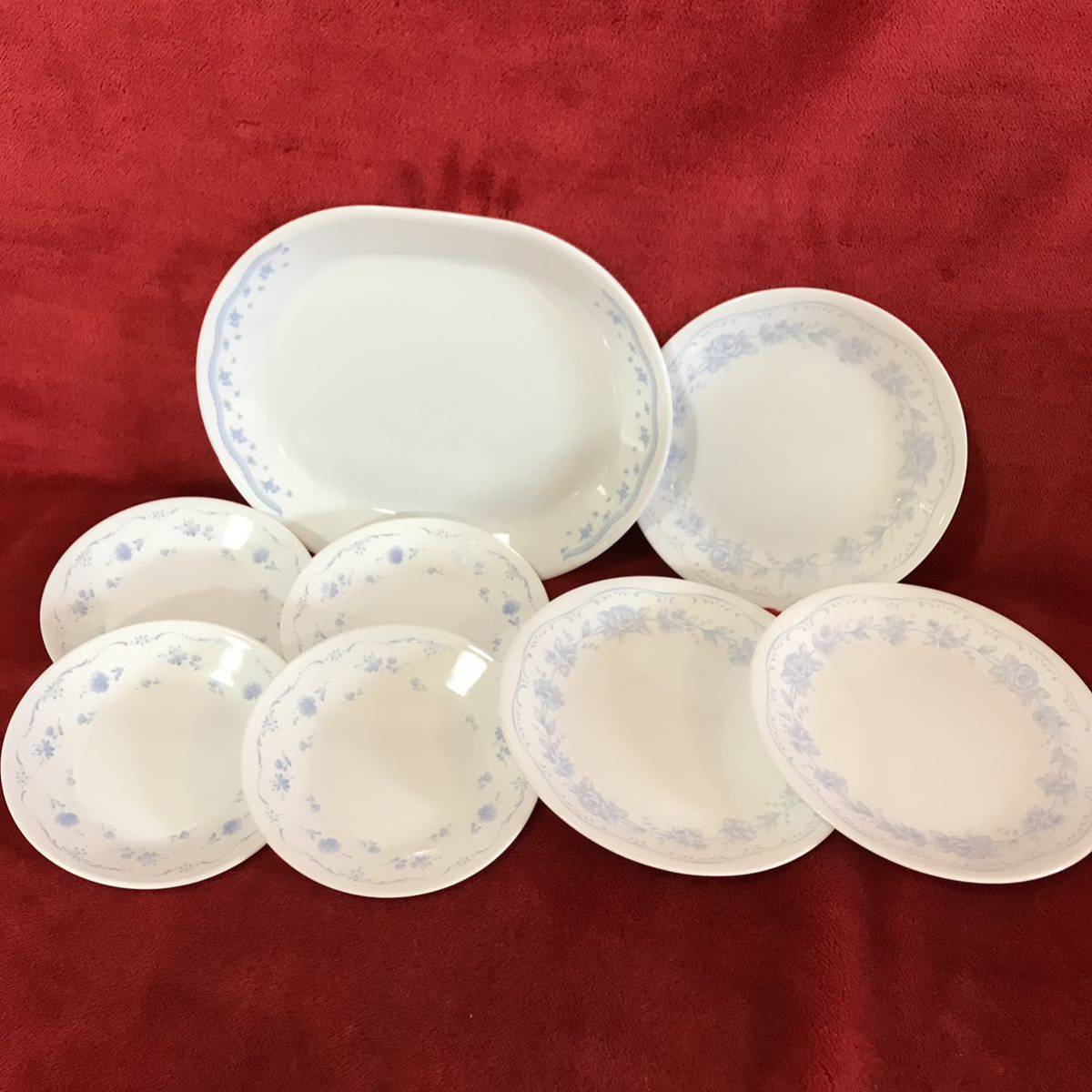 【やや傷や汚れあり】B8968 CORELLE コレール プレート 3種 8枚 小花柄 水色系 同系色セット 洋食皿 コレクションの落札情報詳細 - Yahoo!オークション落札価格検索 オークフリー