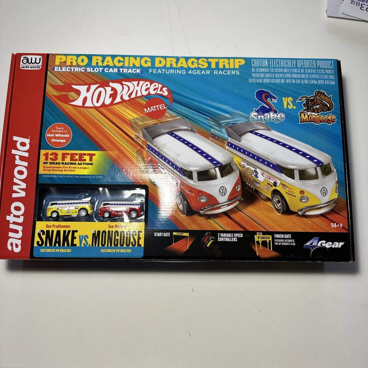 【未使用】AUTO WORLD 13' HOT WHEELS ☆SNAKE VS MONGOOSE VW Drag Bus ★SLOT ...