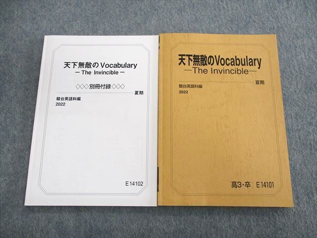 【やや傷や汚れあり】UT03-110 駿台 天下無敵のVocabulary The Invincible/別冊付録 2022 計2冊 嶋田順行 ...