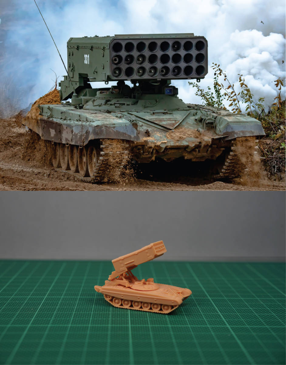 【未使用】1/144 未組立 Russian TOS-1 Flame Thrower Tank (fine detail) Resin Kit ...