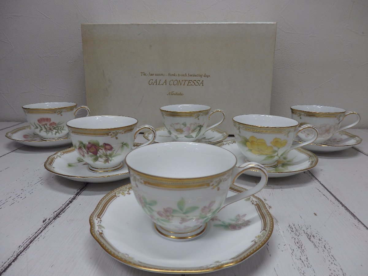 【未使用に近い】【星見】 1円 美品 Noritake ノリタケ GALA CONTESSA ガラコンテッサ 1497 金彩 絵変わり カップ ...
