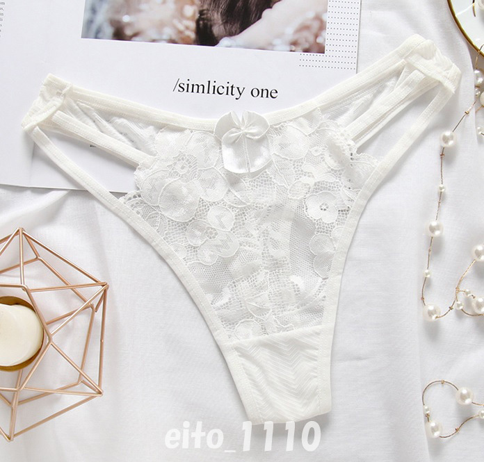 【未使用】r051 シースルー セクシー Tバック ショーツ 花柄 刺繍 レース レディース ランジェリー パンツ パンティー 下着 誘惑
