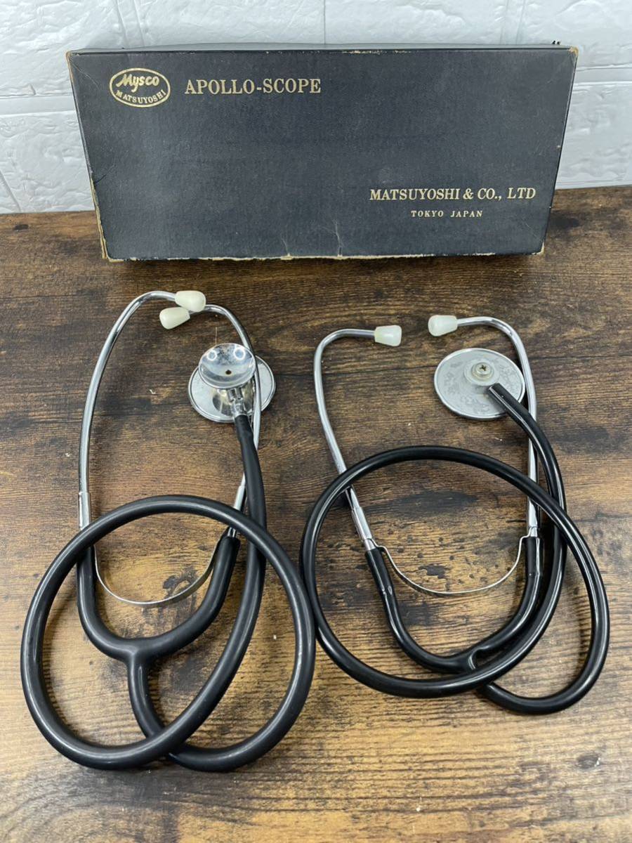 【やや傷や汚れあり】MM30]中古 聴診器 MATSUYOSHI&CO.,LTD 松吉医科器械 マツヨシ APOLLO-SCOPE アポロ ...