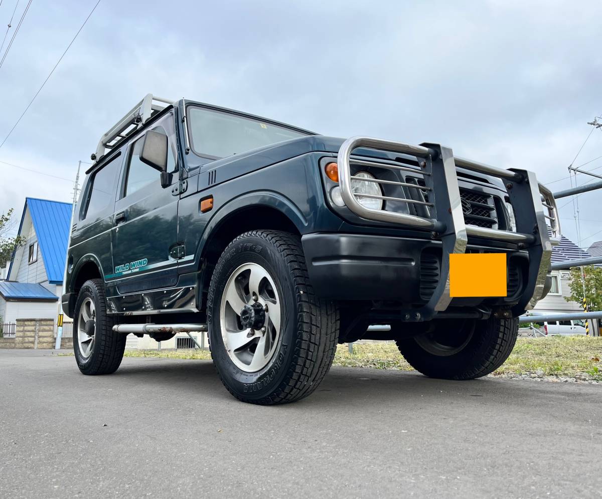 【走行距離 127,500 km】ジムニー ワイルドウインド JA22W オートマ 純正オリジナル フロントグリル 車検満タン ルーフキャリア ...