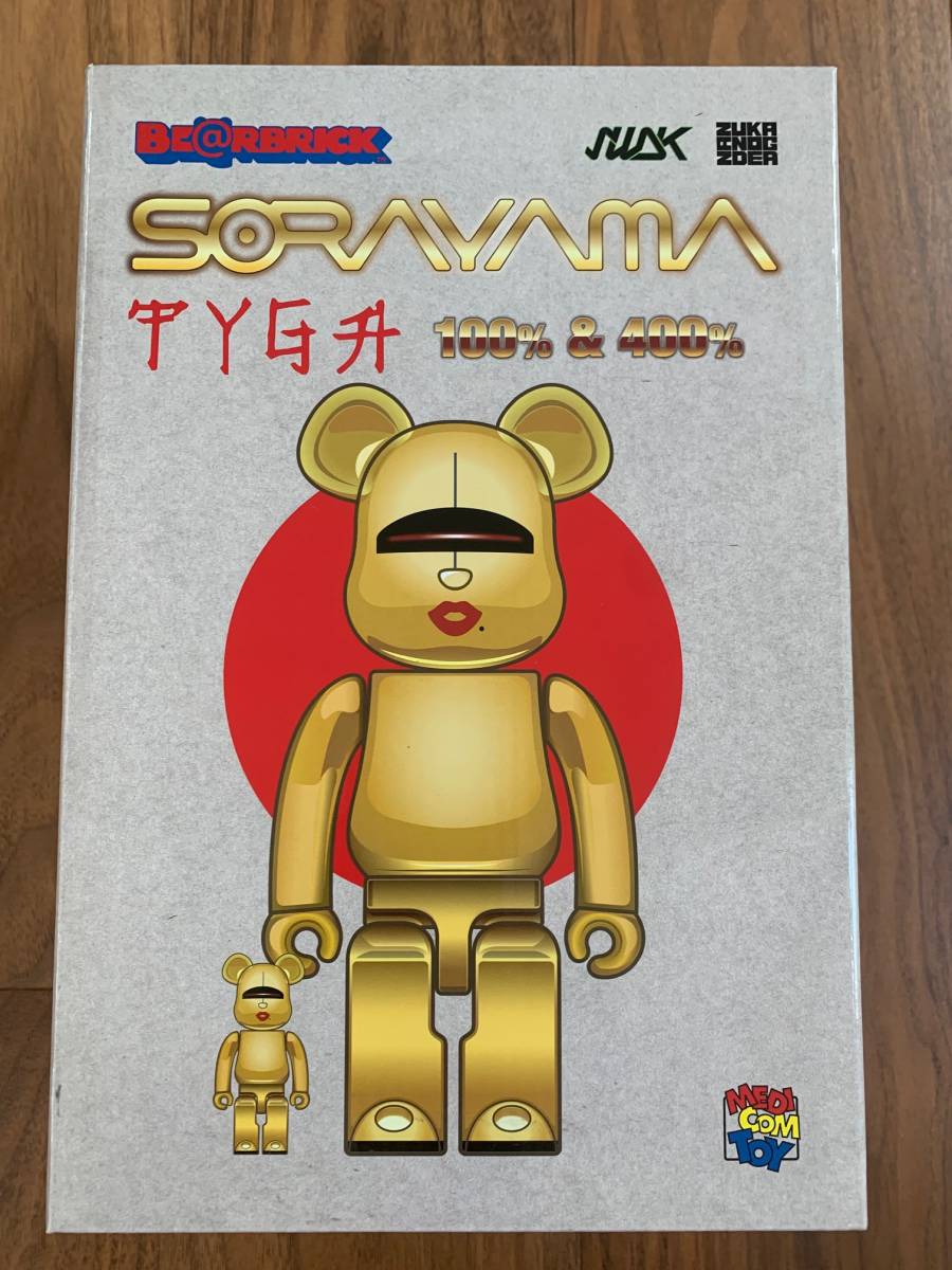 【未使用】【新品未開封】ベアブリック TYGA x HAJIME SORAYAMA GOLD 100% & 400% 2体セット 空山基 金 KAWS Bearbrick Sexy Robot ...