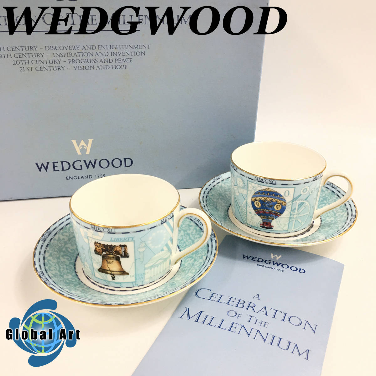 【未使用】★D09343【未使用保管品】WEDGWOOD ウェッジウッド/金彩/カップ&ソーサー/MILLENNIUM ミレニアム/1997/2客/箱付の落札情報詳細 - ヤフオク落札価格検索 ...