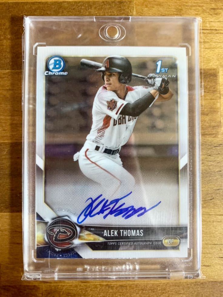【目立った傷や汚れなし】【1st Bowman Auto】Alek Thomas Topps Bowman Chrome 2018 Base ...