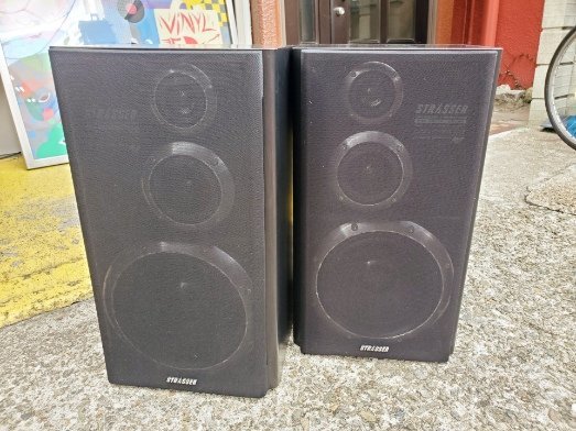 【傷や汚れあり】GY0035 STRASSER 3WAY BASS REFLEX スピーカー システム ペア SX-SF2 アイワ AIWA ...