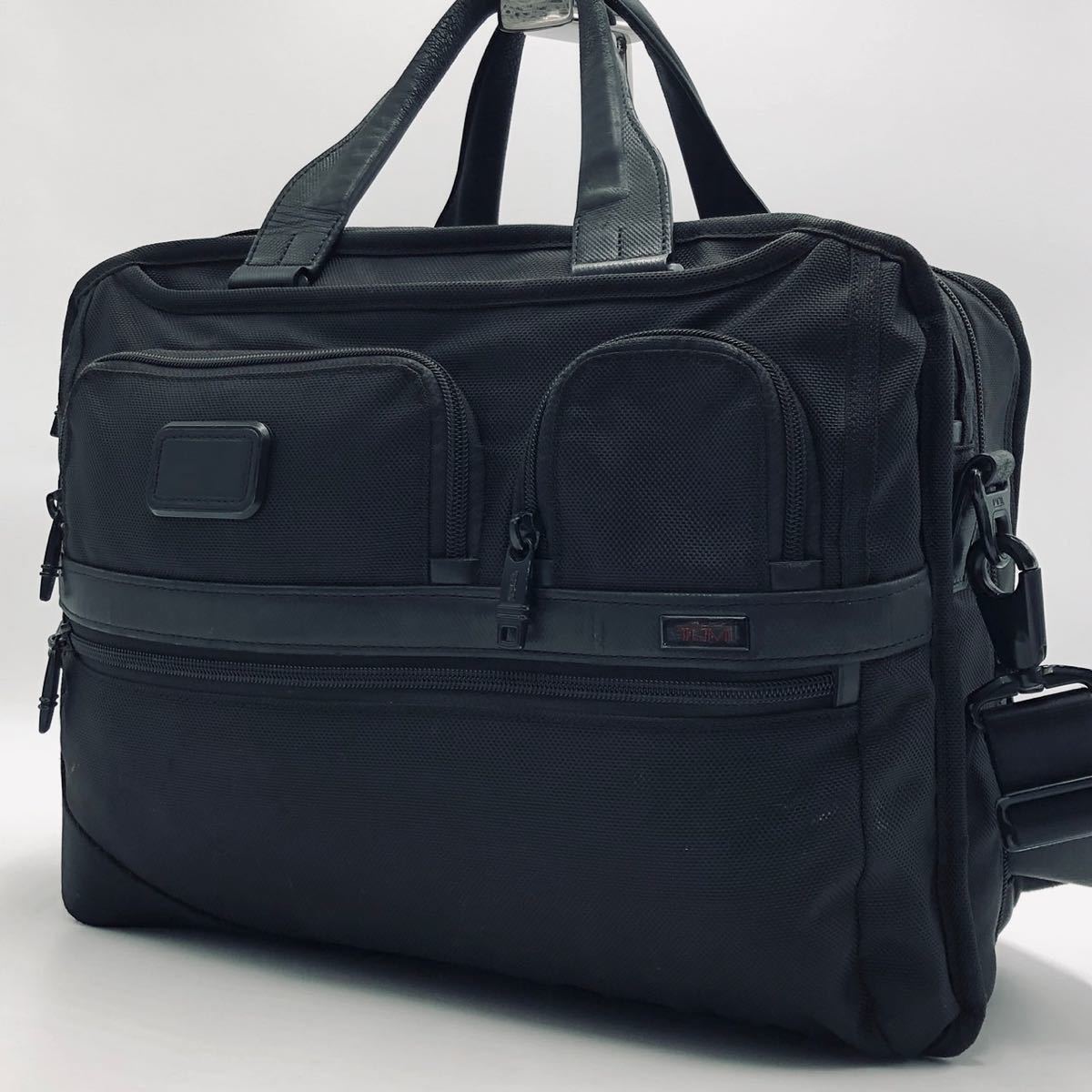 【目立った傷や汚れなし】1円~[極美品] TUMI トゥミ ALPHA2 T-Pass エクスパンダブル オーガナイザー ブリーフケース 2way メンズ ビジネスバッグ レザー A4/PC可 ...
