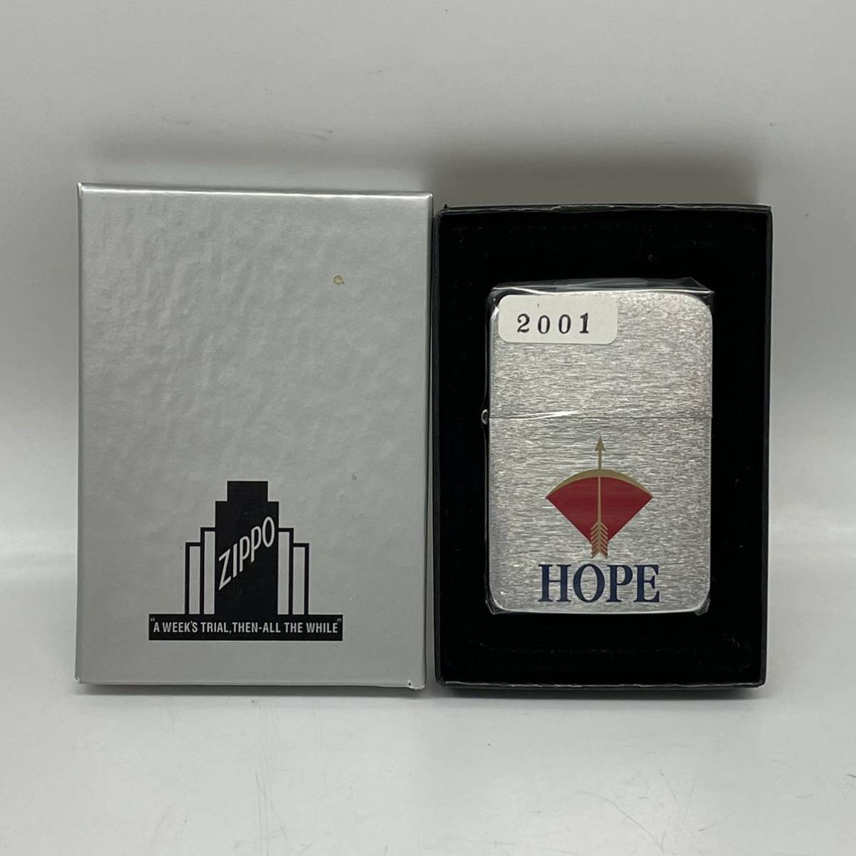 【やや傷や汚れあり】【11N18】 1円スタート ZIPPO HOPE RED / A HP ジッポ ホープ レッド 2001年 オイル ...
