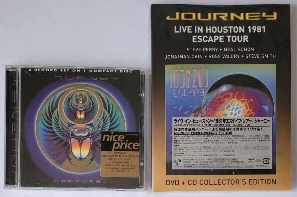 【傷や汚れあり】JOURNEY ライヴ CD2枚 CAPTURED LIVE IN HOUSTON 1981 ESCAPE TOUR DVD ...