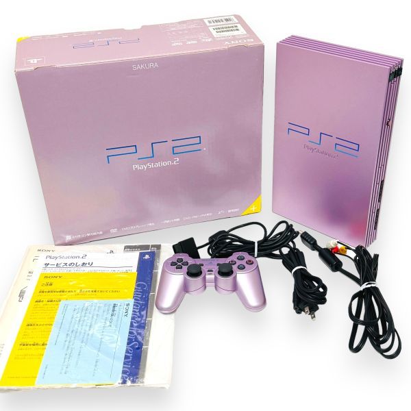 【やや傷や汚れあり】美品・動作確認済み PS2 プレイステーション2 SCPH-39000 SAKURA PINK サクラピンク 本体 ...