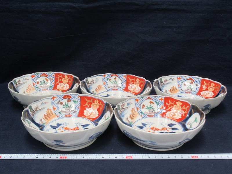 【傷や汚れあり】P0231 伊万里 色絵 なます皿 5枚 銘々皿 菓子皿の落札情報詳細 - ヤフオク落札価格検索 オークフリー