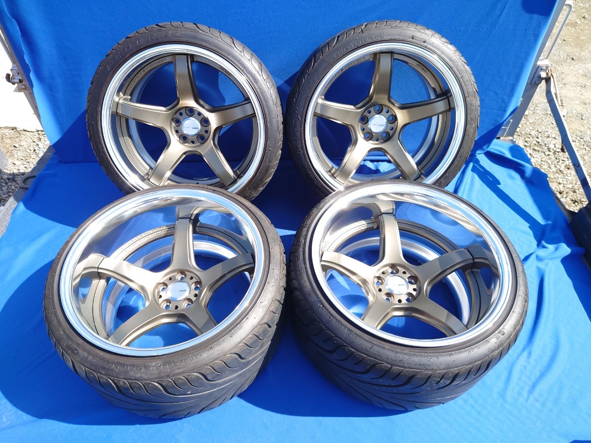 【傷や汚れあり】ワーク エモーション T5R 2P 18インチ 9.5J ±0 12J -23 5穴 PCD100 Aディスク 245/35ZR18 285/30R18 アッシュドチタン ...