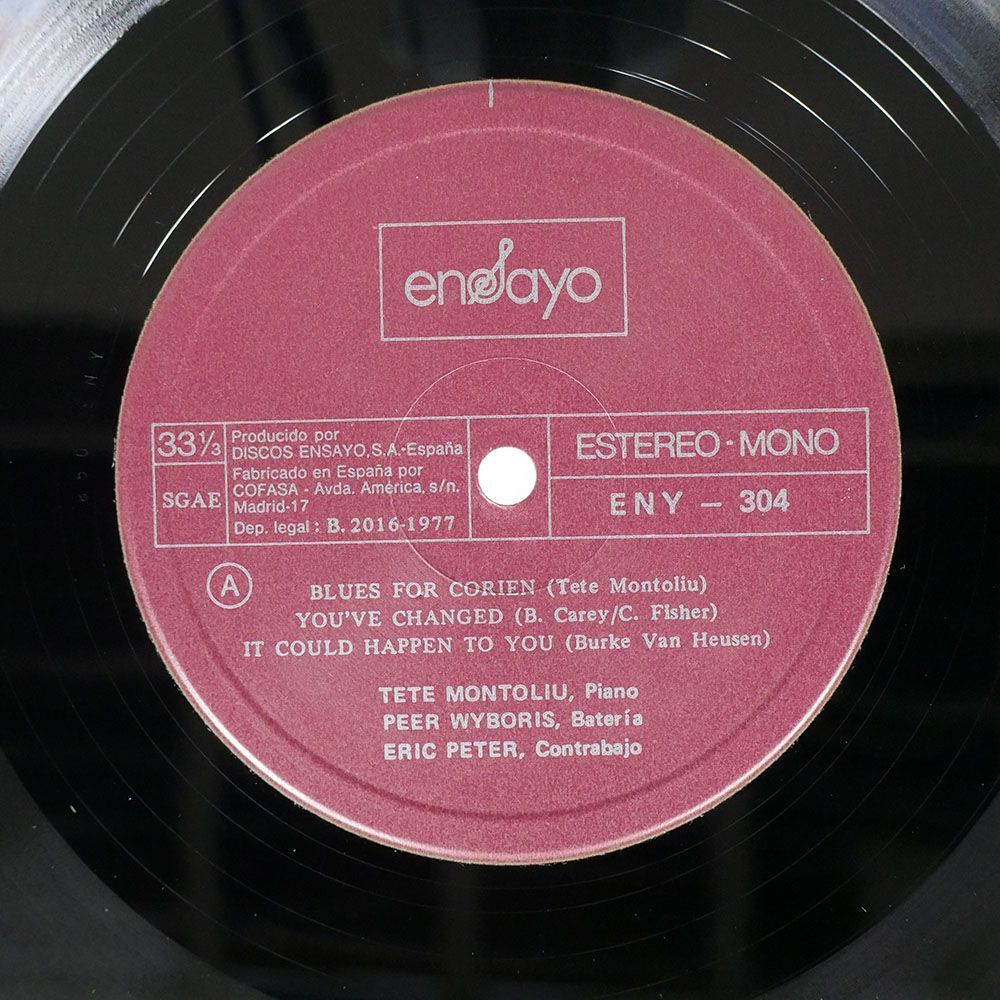 【やや傷や汚れあり】TETE MONTOLIU/BLUES FOR MYSELF/ENSAYO ENY304 LPの落札情報詳細 - Yahoo!オークション落札価格検索 オークフリー