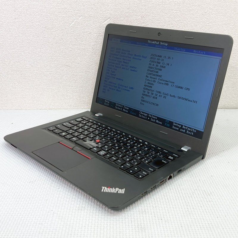 【目立った傷や汚れなし】訳アリ 第5世代CPU搭載 通電・起動します ★ Lenovo ThinkPad E450 Core i7-5500U メモリ4GB ストレージ無し 14型HD ...