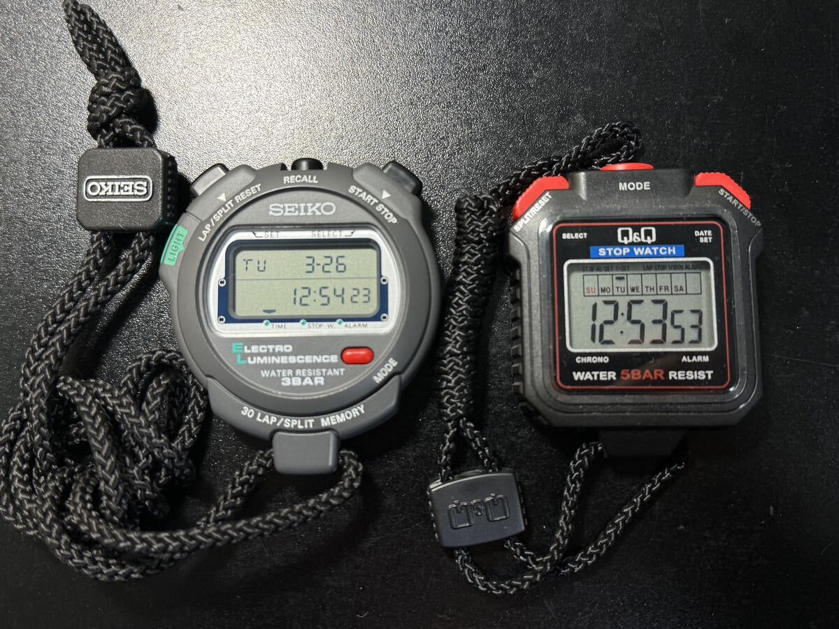 【やや傷や汚れあり】SEIKO S034-4000 / Q&Q HS43-001 / セイコー シチズン ストップウォッチ 2個セットの落札 ...