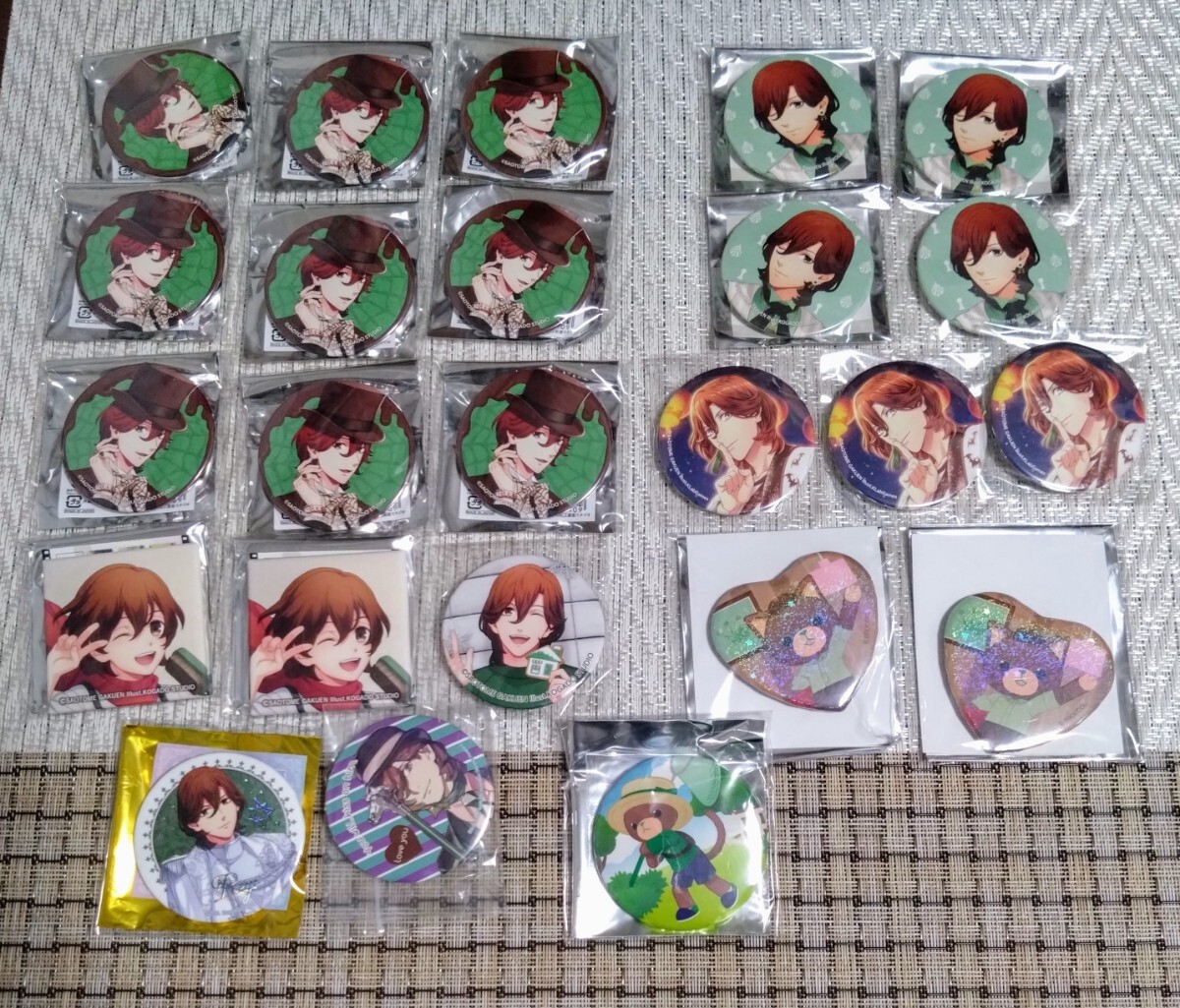 【やや傷や汚れあり】うたプリ 寿嶺二 ヴェルデ 缶バッジ 24個まとめ Sweets Vampire Tea Party Holy Veil 雪月花 Beautiful Memories プリ ...