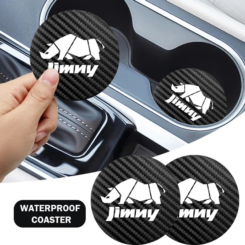 【未使用】Jimny ドリンクホルダー コースター ブラックレザー 2P スズキ ジムニー JB23 JB33 JB43 JB64 JB74 JA11 JA12 JA22 SJ30 シエラの ...