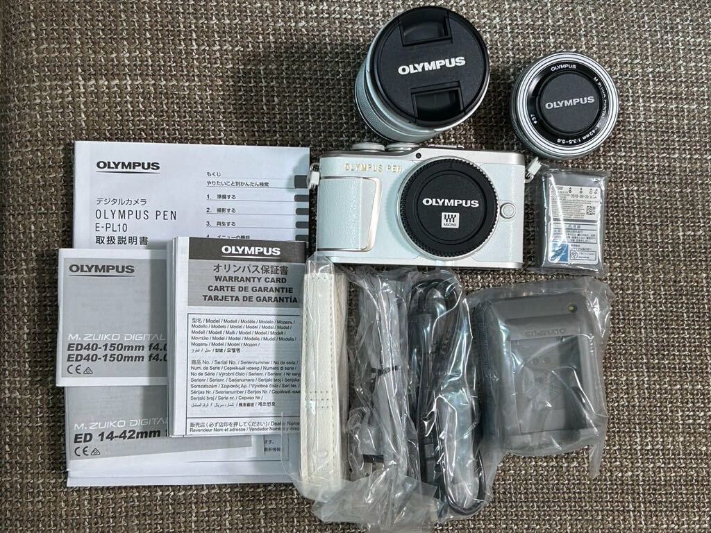 【未使用に近い】 オリンパス PEN E-PL10 EZダブルズームキット ホワイト 1年保証の落札情報詳細 - ヤフオク落札価格検索 オークフリー