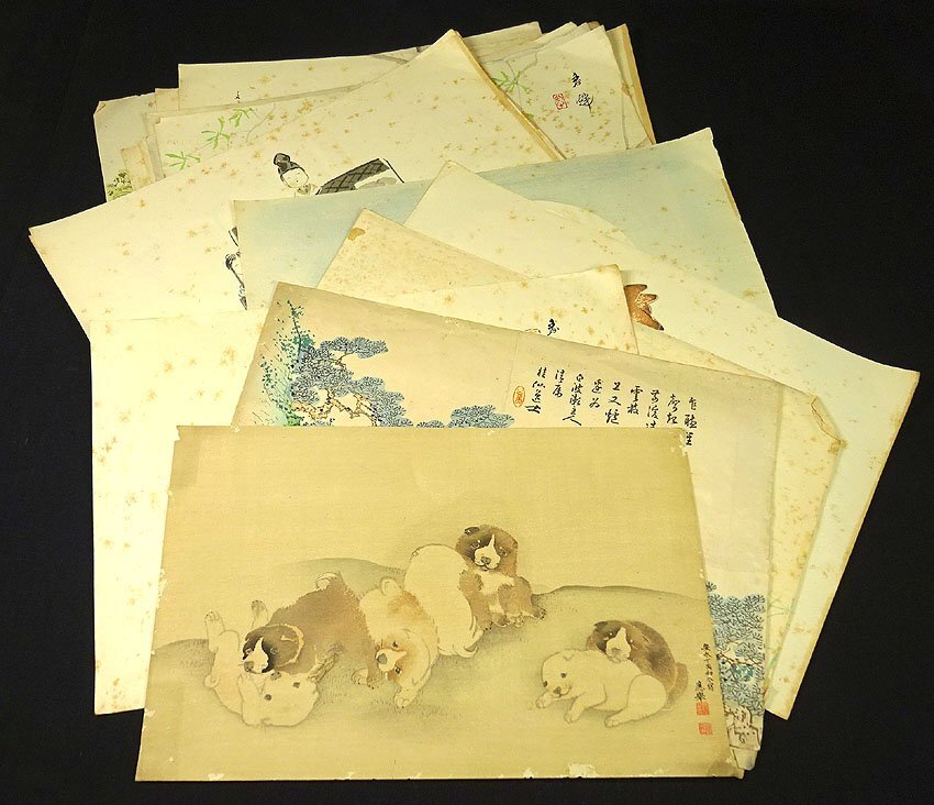 【傷や汚れあり】緑屋h 木版画 まくり 17枚 まとめて 円山応挙 広田百豊 渡辺公観 池田桂仙 林文塘 など 日本画 i2n/5-053/13-1#100の落札情報詳細 - Yahoo ...