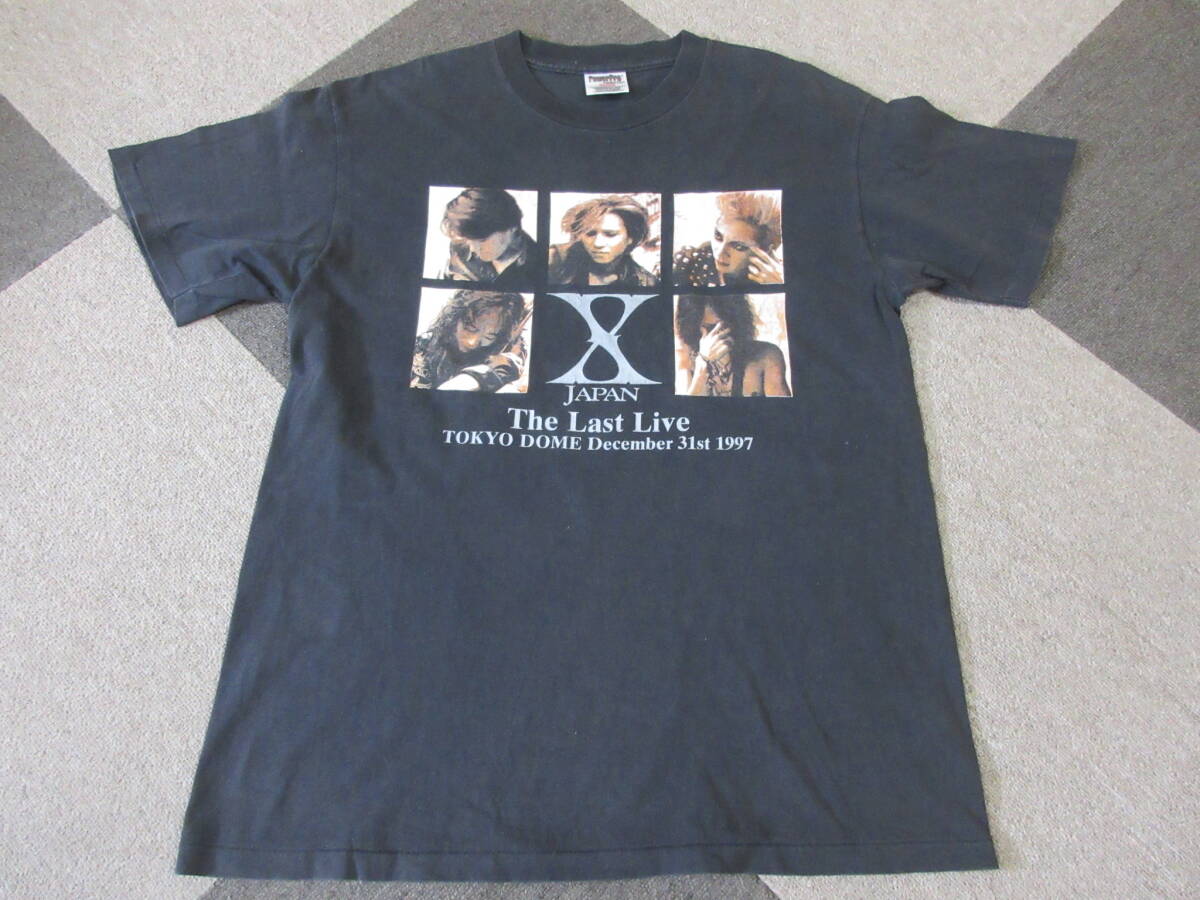 【やや傷や汚れあり】1997年 X JAPAN Tシャツ L ONEITA シングルステッチ 黒 The Last Live 東京ドーム ...